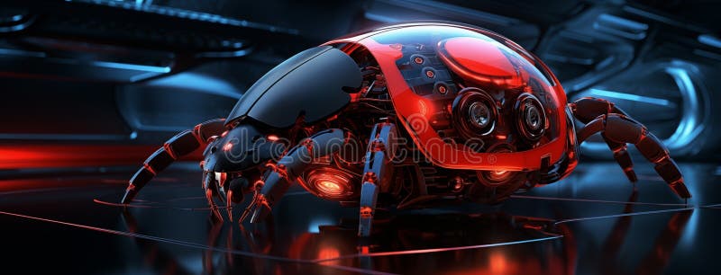 Cyber Ladybug Closeup stock image. Image of machine - 304707763