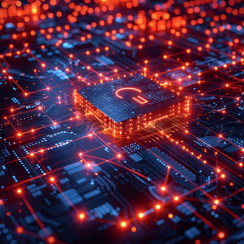 Cyber Lock on Code, Digital Safety. Stock Illustration - Illustration ...