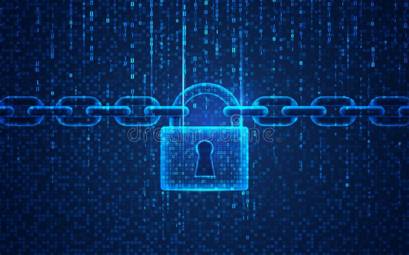 Cyber lock stock vector. Illustration of data, binary - 145555301