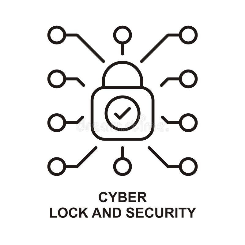 Cyber Lock and Security Icon Design. Stock Vector - Illustration of ...