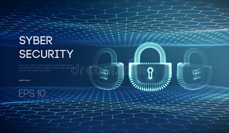 Cyber Lock Security Vector Illustration. Information Protection and it ...