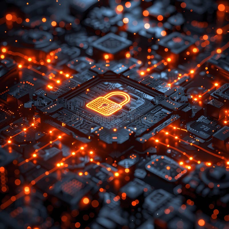 Cyber Locks, the Seal of Digital Safety. Stock Illustration ...