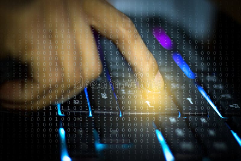 Men`s Hand on the Keyboard Who are Hacking the Security System Stock ...