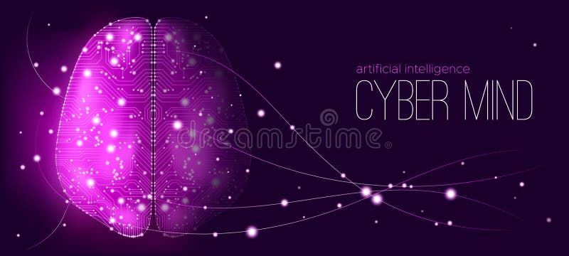 Cyber Mind with Artificial Intelligence Concept. Stock Vector ...