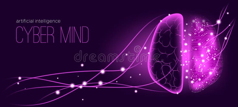 Cyber Mind with Artificial Intelligence Concept. Stock Vector ...