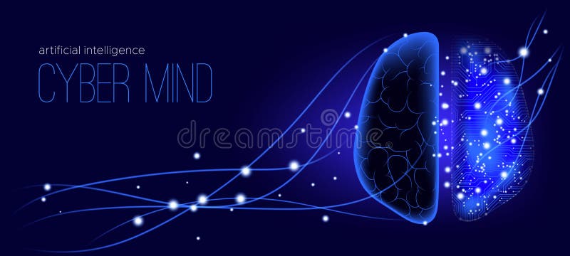 Cyber Mind, Artificial Intelligence Design. Stock Vector - Illustration ...