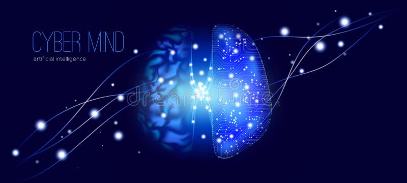 Cyber Mind, Artificial Intelligence Design. Stock Vector - Illustration ...