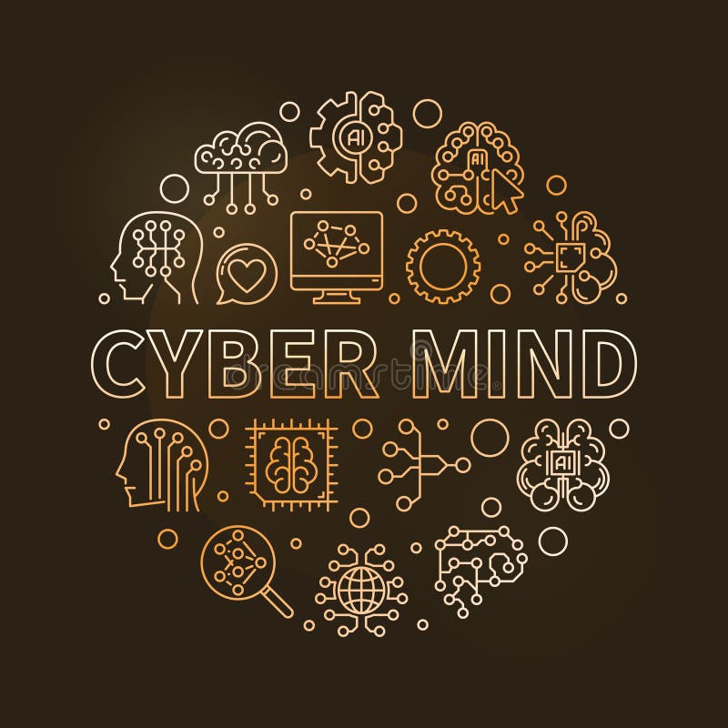 AI Mind Vector Artificial Intelligence Brain Line Seamless Pattern ...