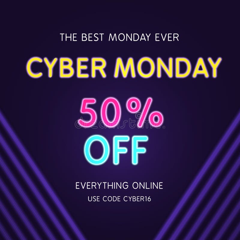 Cyber Monday Concept Design for Banner, Flyer and Advertisement Stock ...