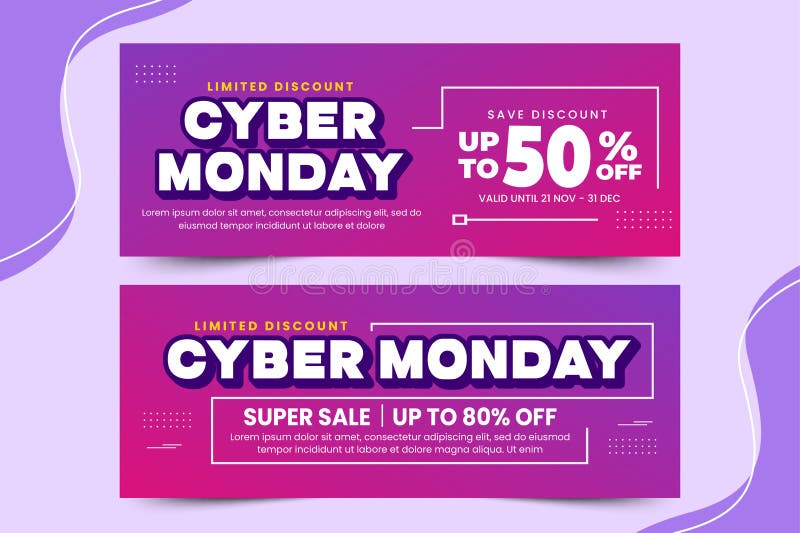 Cyber Monday Cover Banner Design Template Stock Vector - Illustration ...