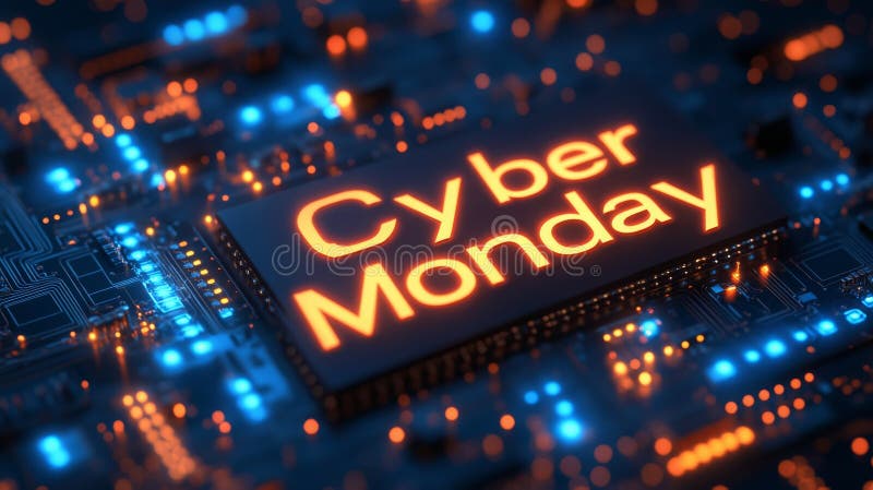 Cyber Monday Event Showcasing Vibrant Digital Graphics and Technology ...
