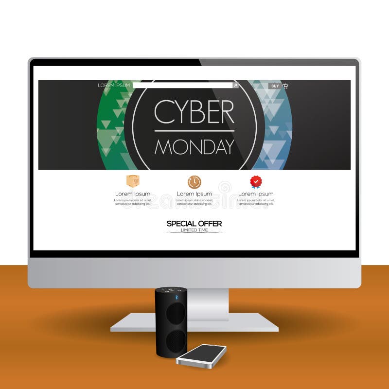 Cyber monday stock illustration. Illustration of icon - 66304520