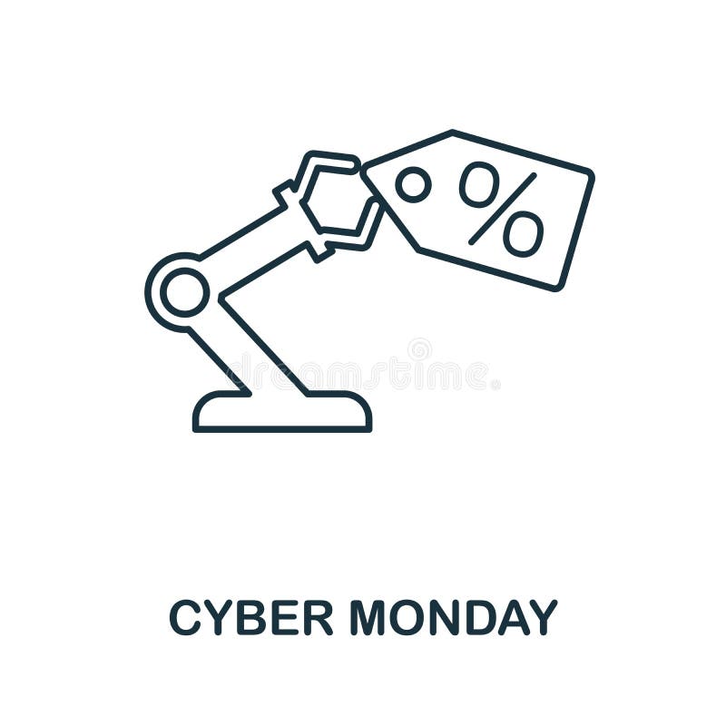 Cyber Monday Line Icon. Simple Outline Illustration from E-commerce ...