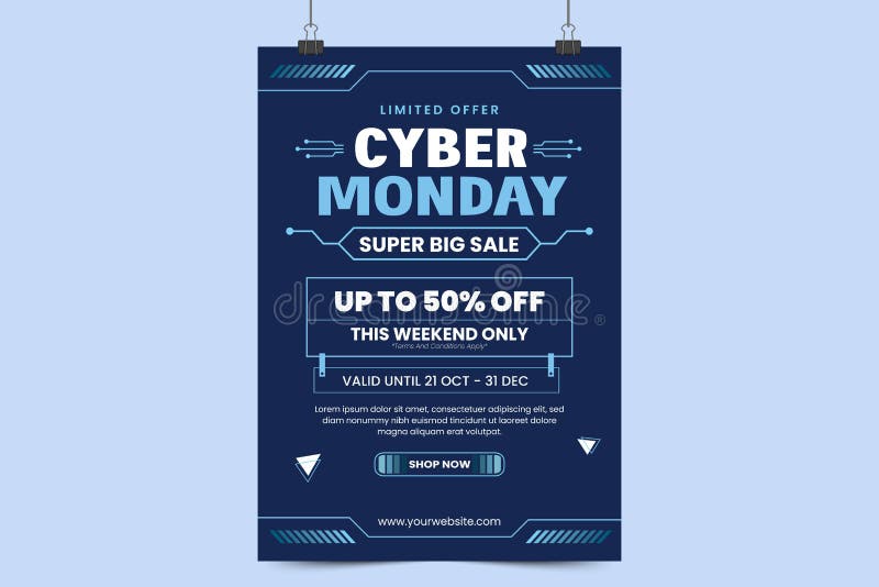 Cyber Monday Poster or Flyer Design Template Stock Vector ...