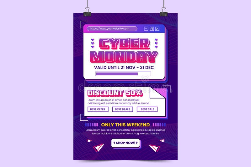 Cyber Monday Poster or Flyer Design Template is Easy To Customize Stock ...
