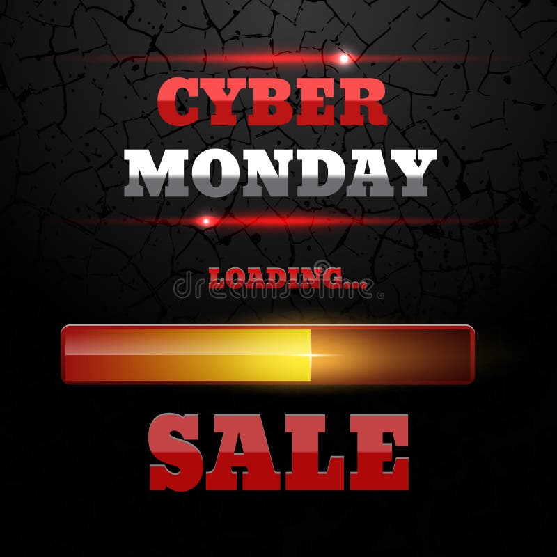 Cyber Monday Sale Loading Bar Background Design Template Stock Vector ...