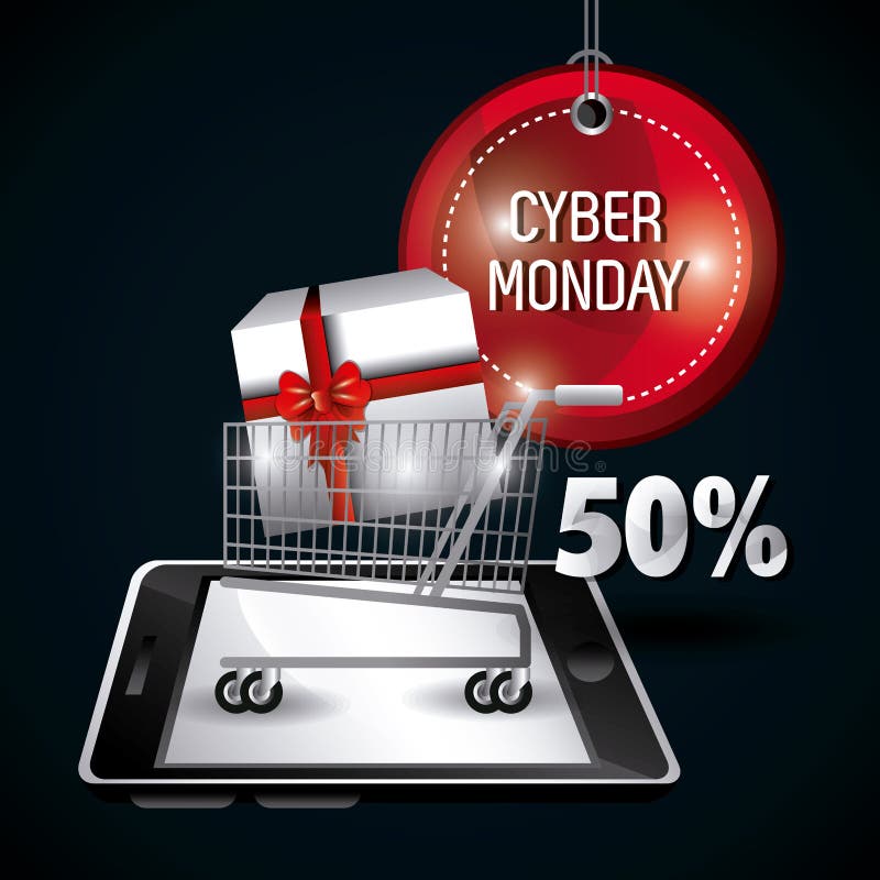 Cyber Monday Shopping Design. Stock Vector - Illustration of ...