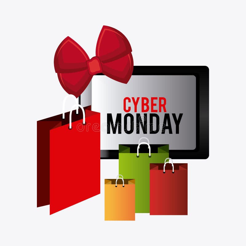 Cyber Monday Shopping Season Stock Vector - Illustration of laptop ...