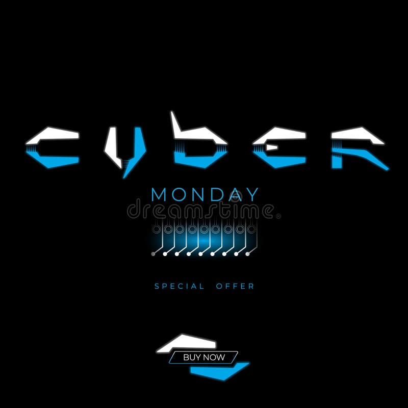 Cyber Monday,unique Font, Banner,online Business Stock Vector ...