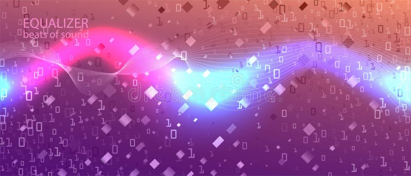 Cyber Monday Vector Equalizer. Fractal Liquid Code Purple Pink Blue ...