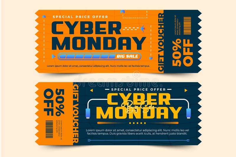 Cyber Monday Voucher or Coupon Design Template Stock Vector ...