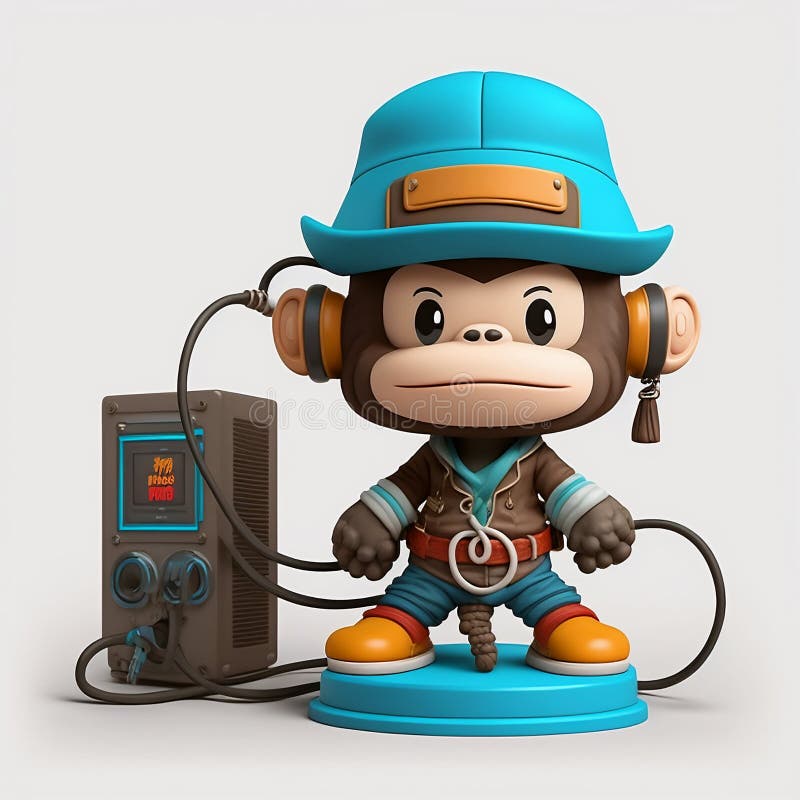 Cyber Monkey stock illustration. Illustration of character - 267889991