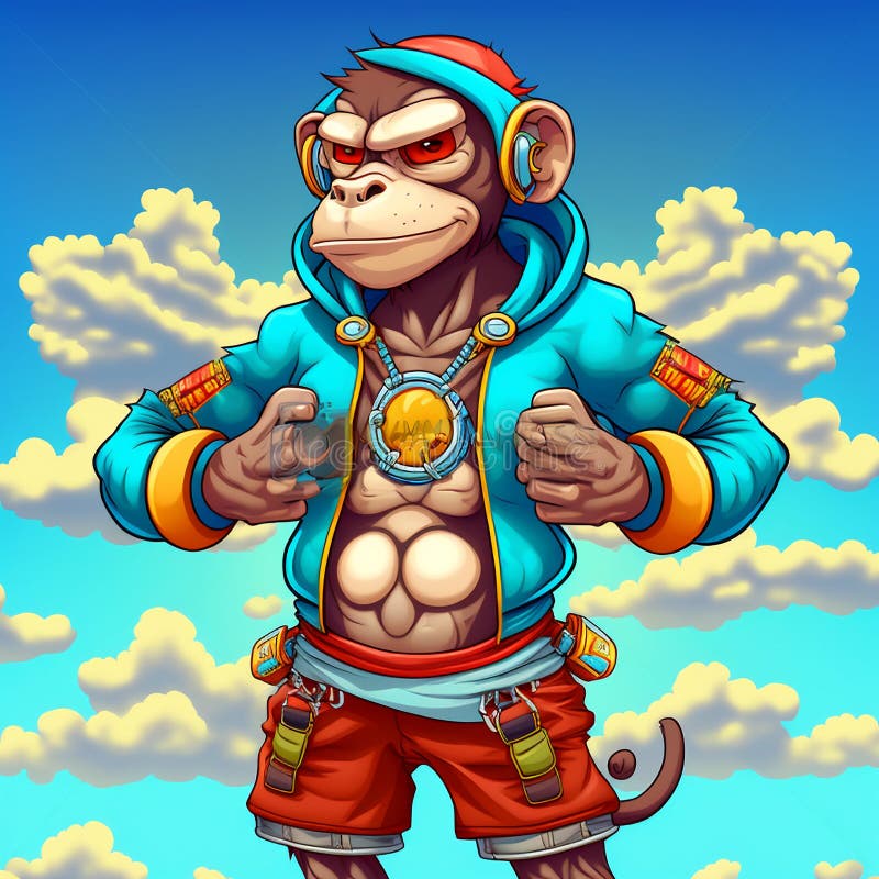 Cyber Monkey stock illustration. Illustration of mascot - 267996494