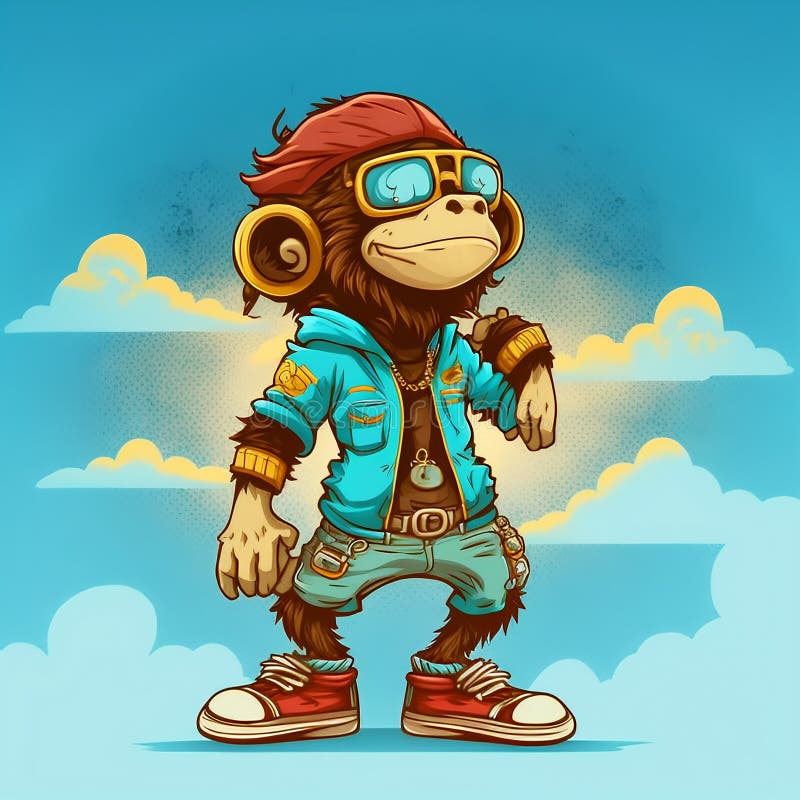 Cyber Monkey stock illustration. Illustration of cyber - 267996502