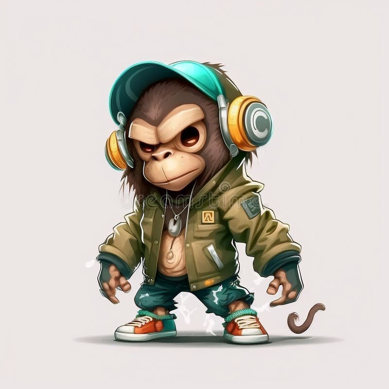 Cyber Monkey stock illustration. Illustration of monkey - 268190852