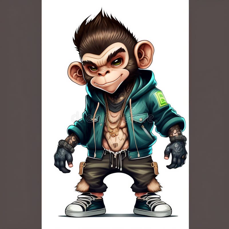 Cyber Monkey stock illustration. Illustration of traitt - 268190857