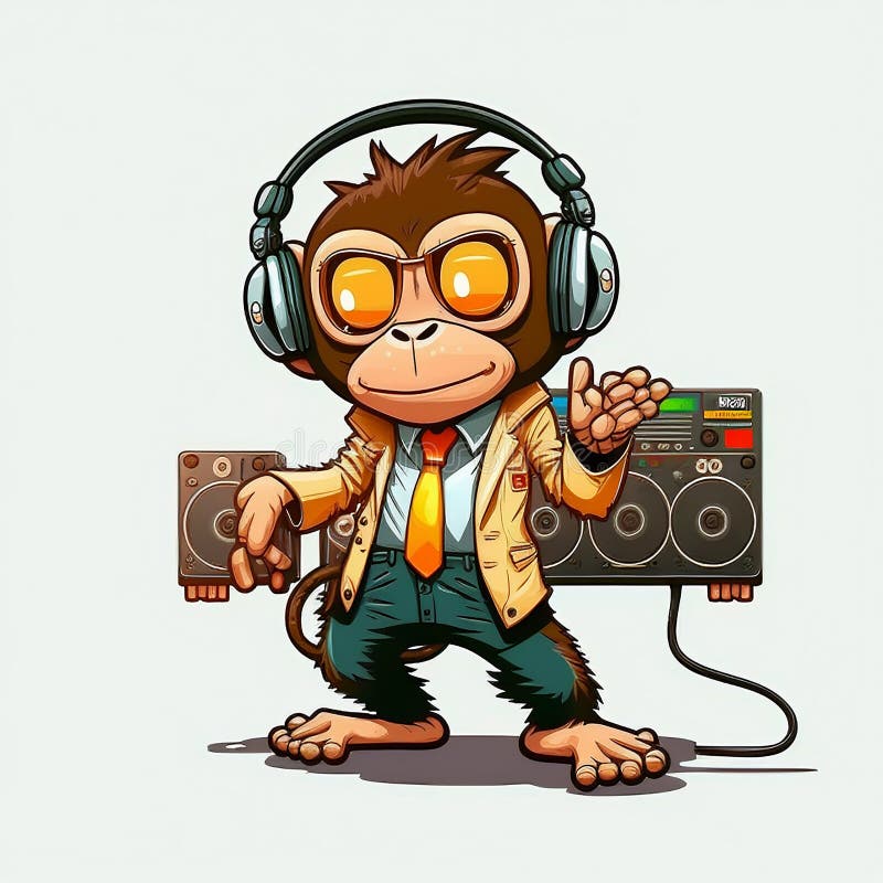 Cyber Monkey stock illustration. Illustration of traitt - 268190929