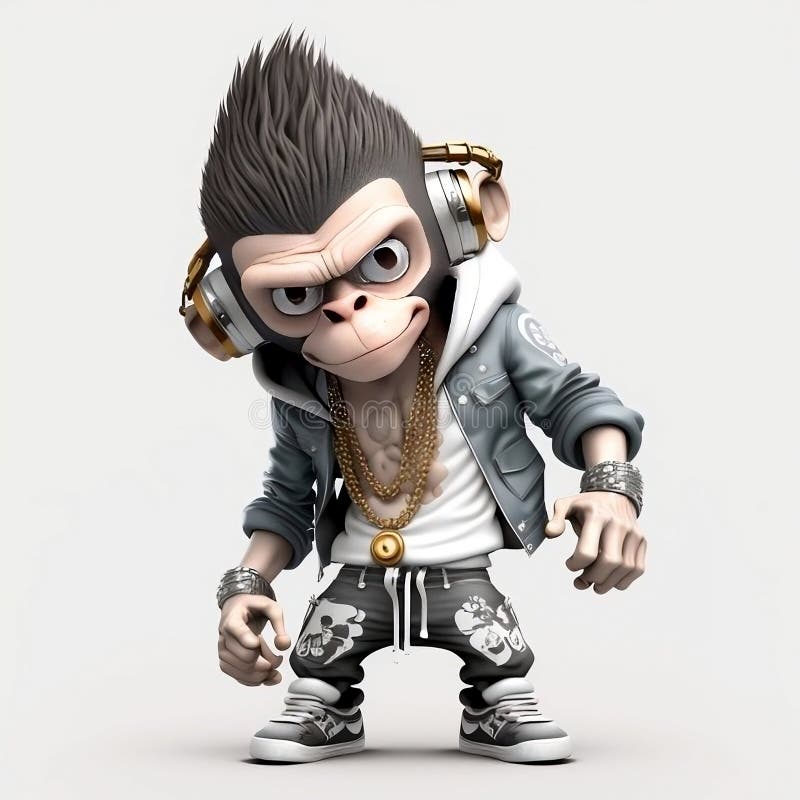 Cyber Monkey stock illustration. Illustration of person - 268475541