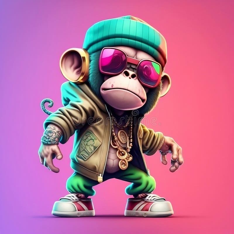 Cyber Monkey stock illustration. Illustration of traitt - 268475549