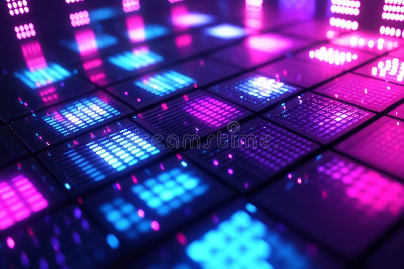 A Cyber Neon 3D Background Featuring Hexagonal Grids Embedded in a ...