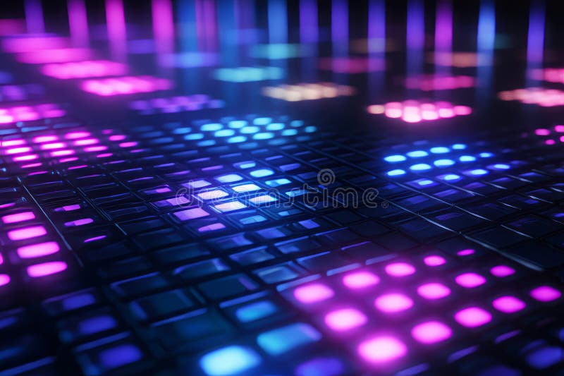 A Cyber Neon 3D Background Featuring Hexagonal Grids Embedded in a ...