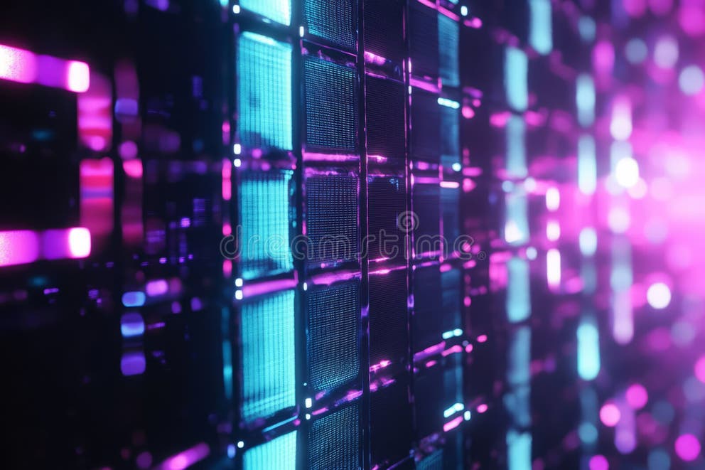 A Cyber Neon 3D Background Featuring Hexagonal Grids Embedded in a ...