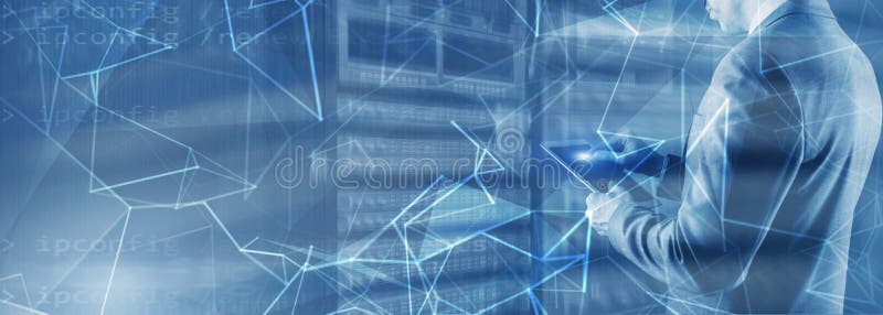 Cyber Network Abstract Digital Technology Background. People and ...