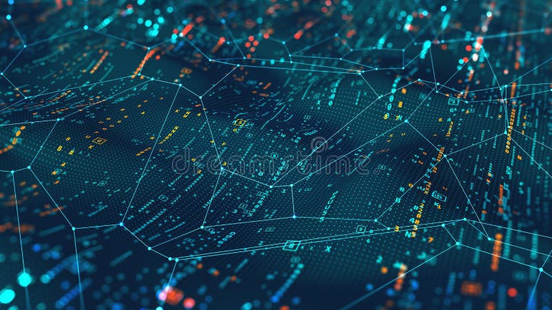 Cyber Network, Data Flow, Open Source Stock Illustration - Illustration ...