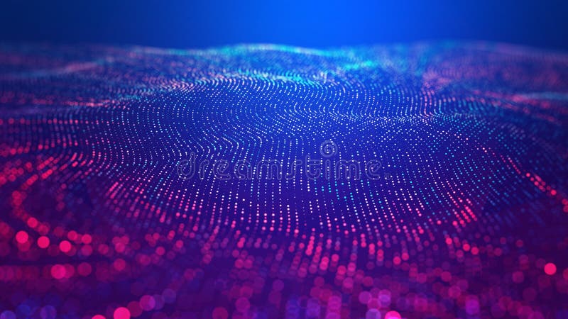 Cyber Network Data Particles Big Data Stock Illustration - Illustration ...