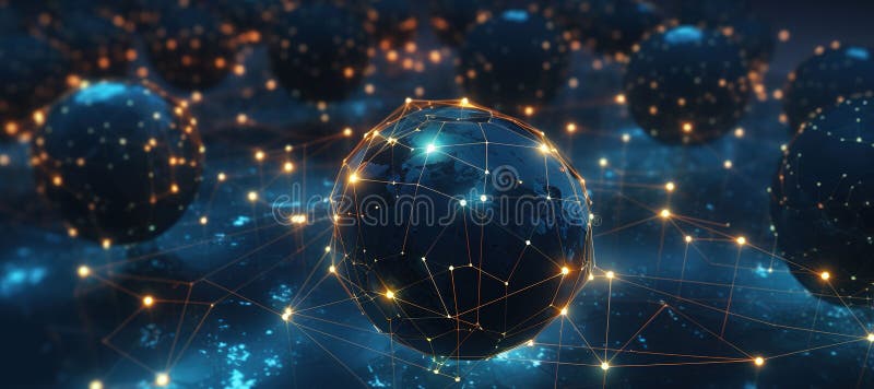 Cyber Network Data Program Background, Technology Stock Illustration ...