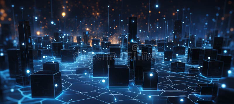 Cyber Network Data Program Background, Technology Stock Illustration ...