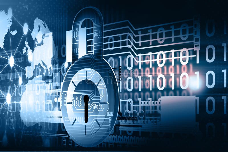 Cyber Network 3D Illustration. Cloud Technology. Blockchain And ...