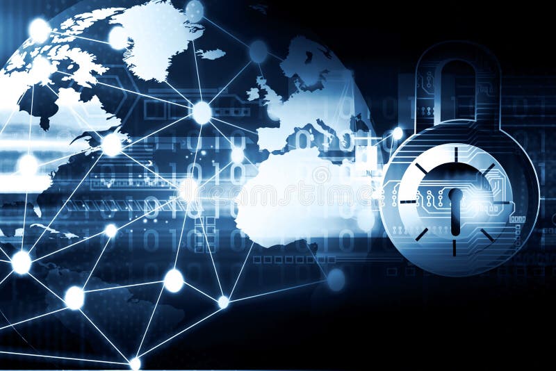 Cyber Network 3D Illustration. Cloud Technology. Blockchain And ...