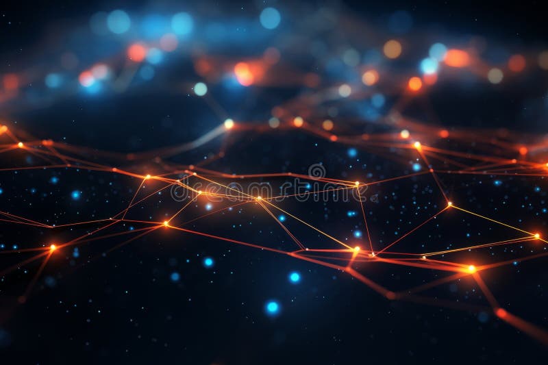 Cyber Network Theme with Flowing Lines Stock Illustration ...