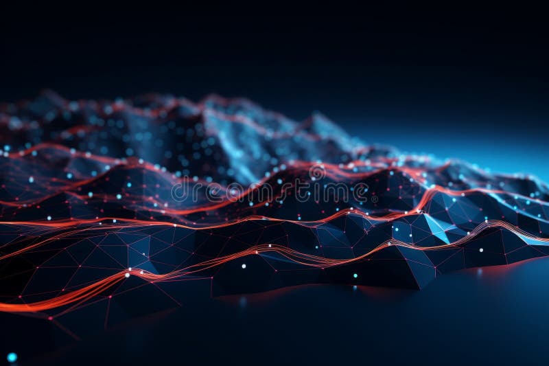 Cyber Network Theme with Flowing Lines Stock Illustration ...