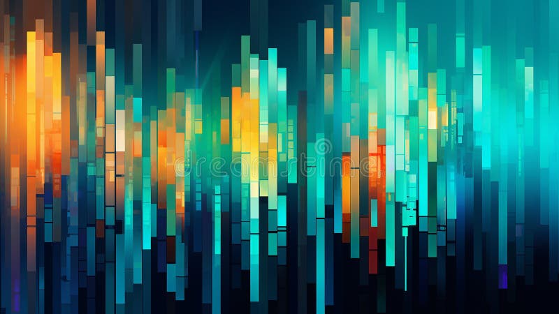 Cyber Orange and Electric Teal Modern Abstract Pattern Stock ...