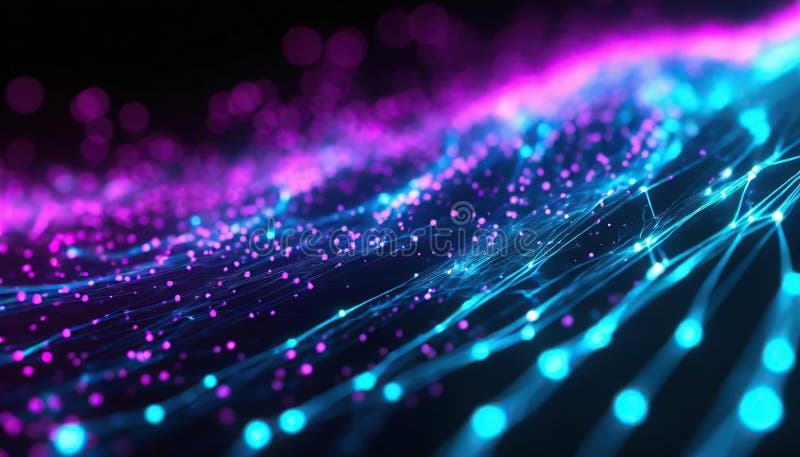 Cyber Particles with Shallow Depth of Field Stock Illustration ...