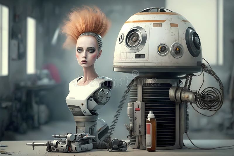 Cyber People. a Woman Robot. AI Development. Stock Image - Image of ...