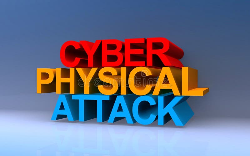 Cyber Physical Attack on Blue Stock Illustration - Illustration of ...