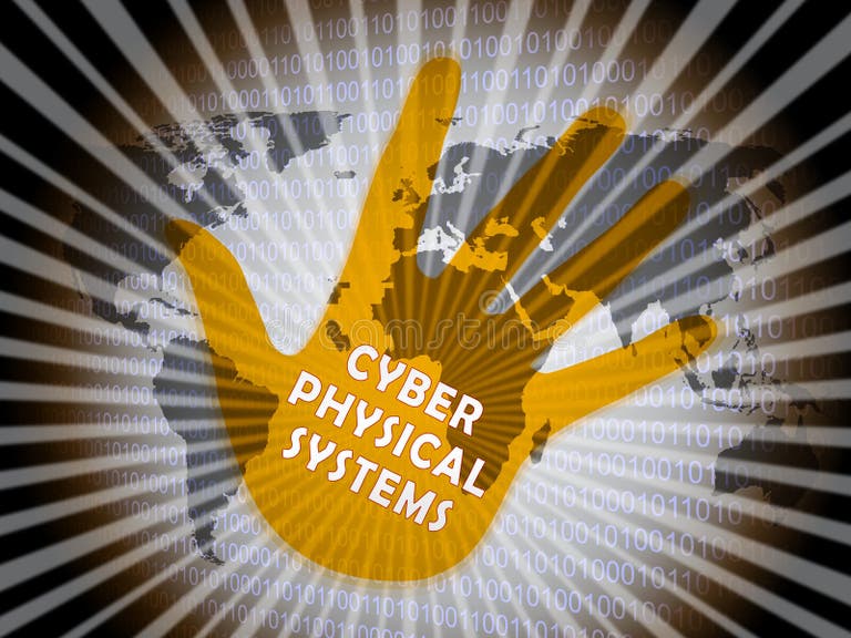 Cyber Physical Systems Bot Interaction 2d Illustration Stock ...